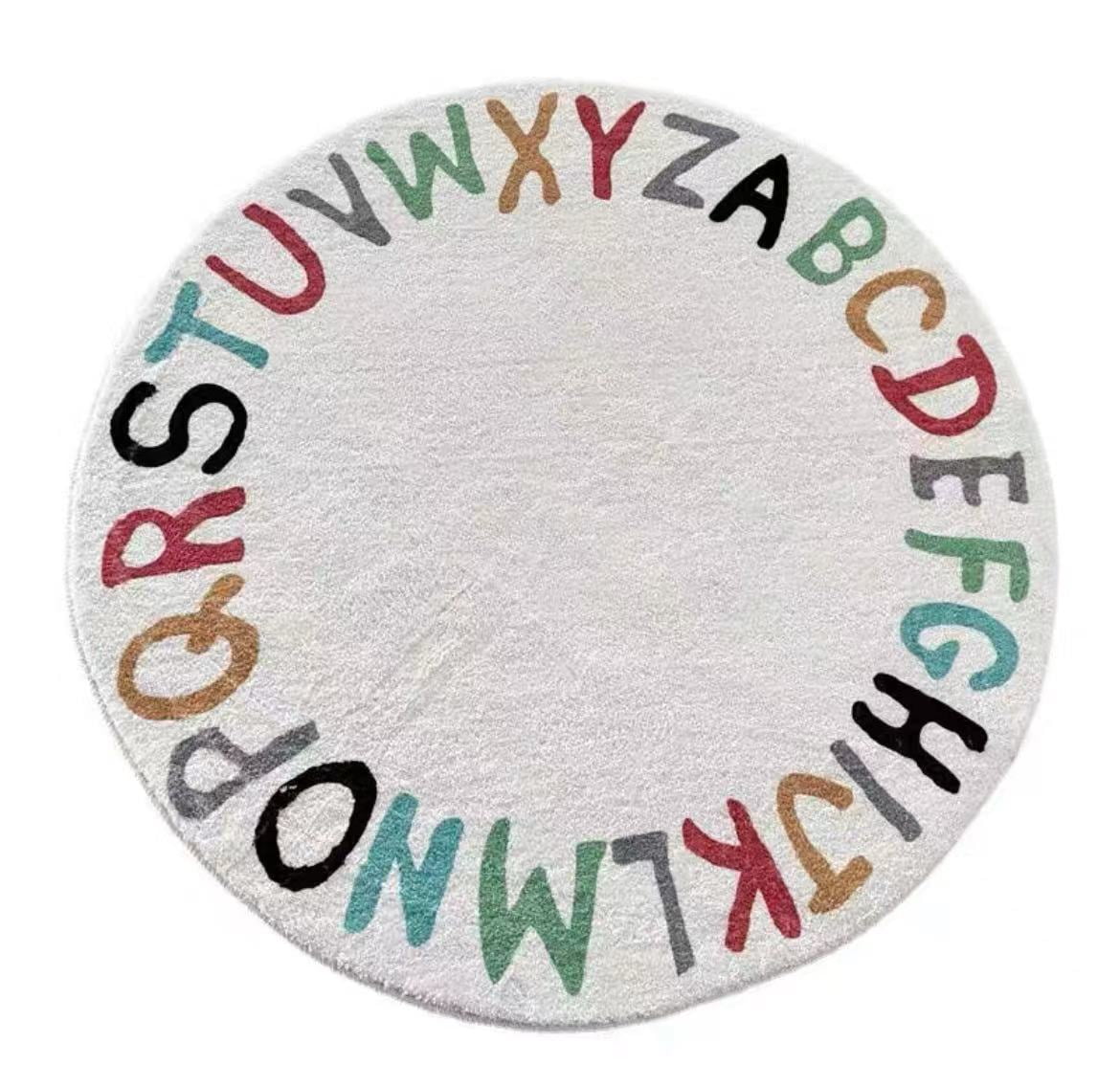 Mat Crawling Baby Soft Fluffy Rugs Letter Area Large Home Rug Round ...