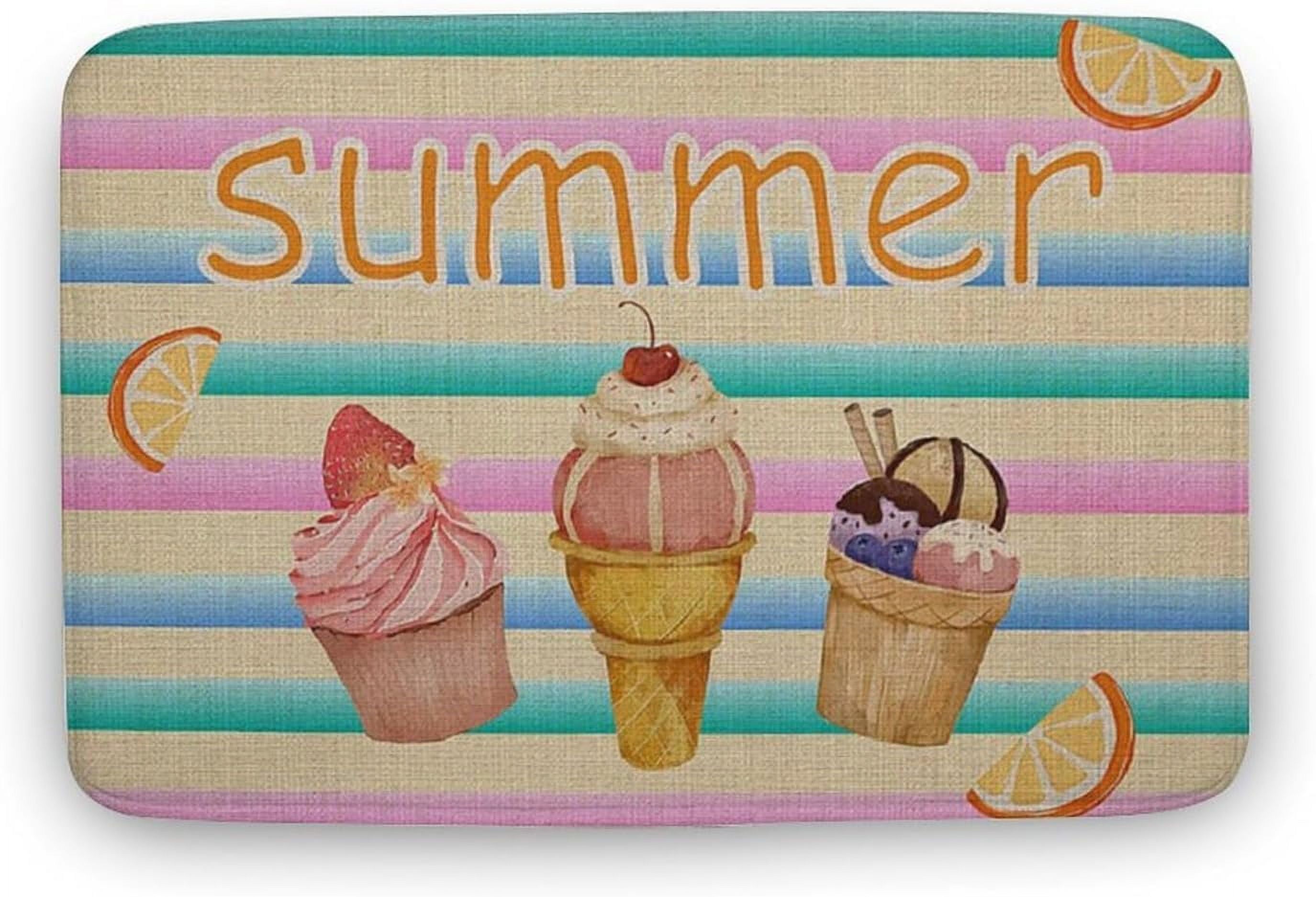Mat for Front Door Inside Summer Ice Cream Indoor Doormat,Low Profile ...