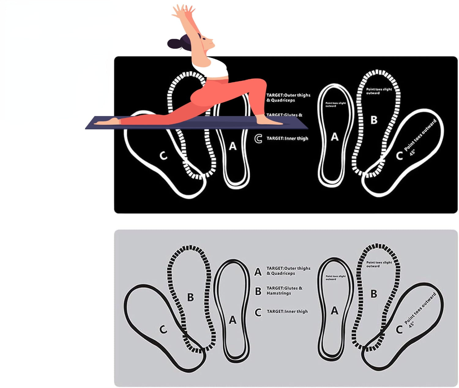 Mat Guia Para Hacer Sentadillas, Squat Training Mat, Knee Mat Exercise ...