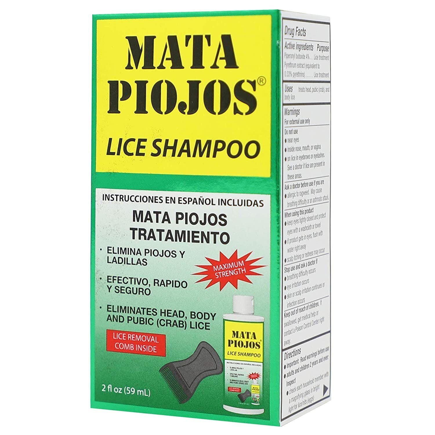 Mata Piojos Tratamiento Shampoo Liendres Picazon Champu Natural Caspa ...