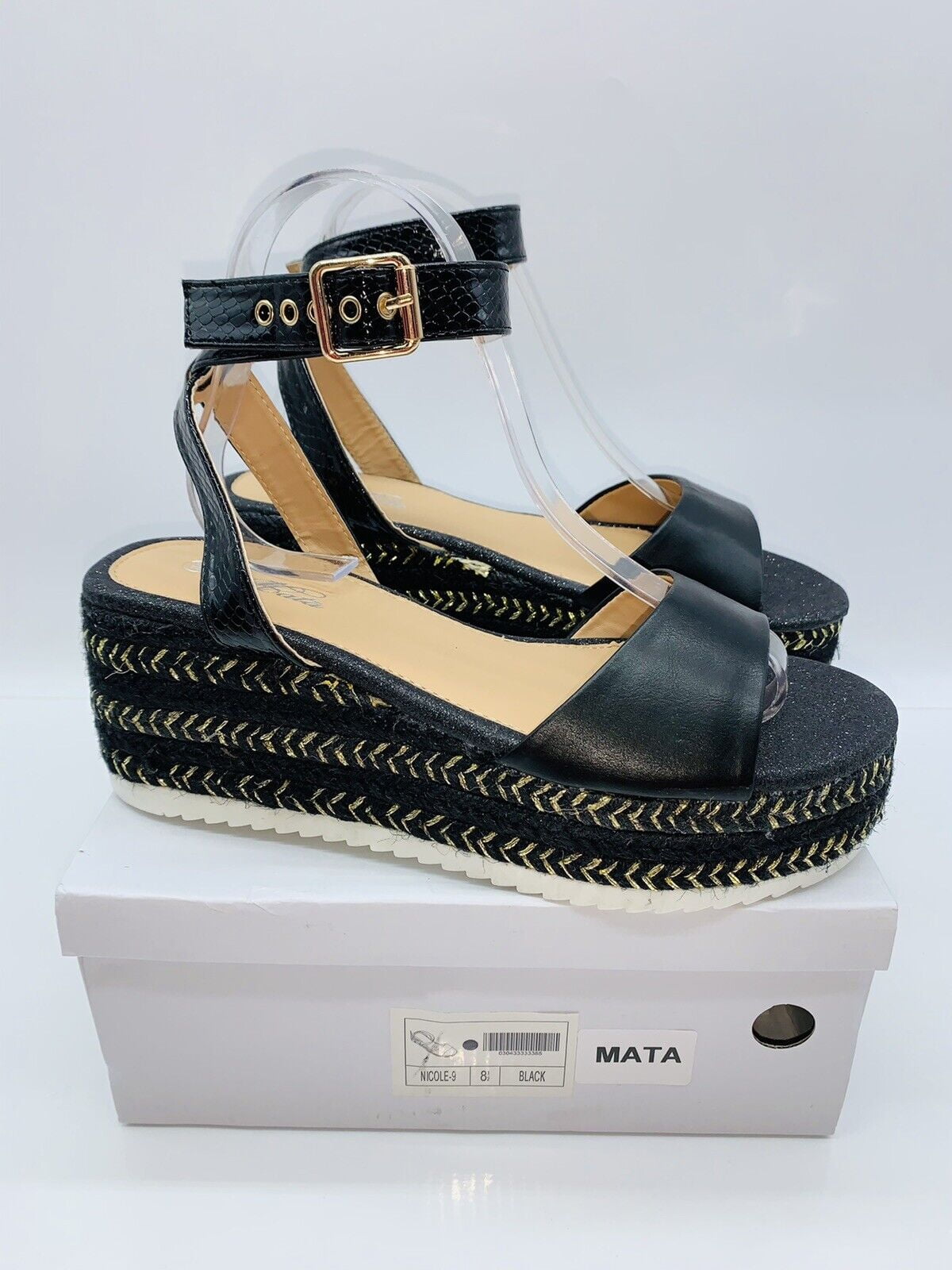 Mata Shoes Women's Nicole Platform Sandals Black US 8.5 - Walmart.com