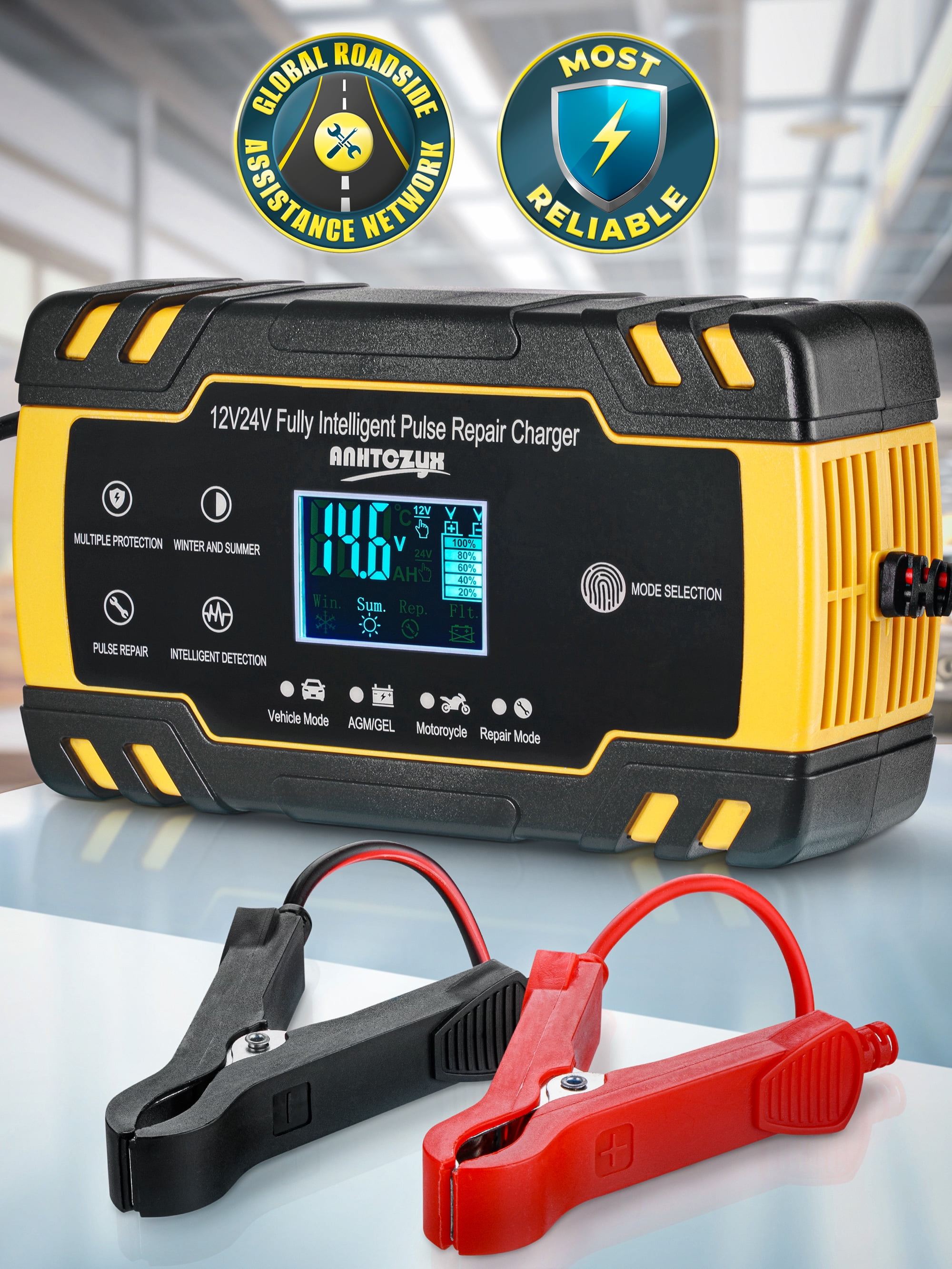 Mata1-USA Smart Car & Motorcycle Battery Charger & Maintainer (12V/8A ...