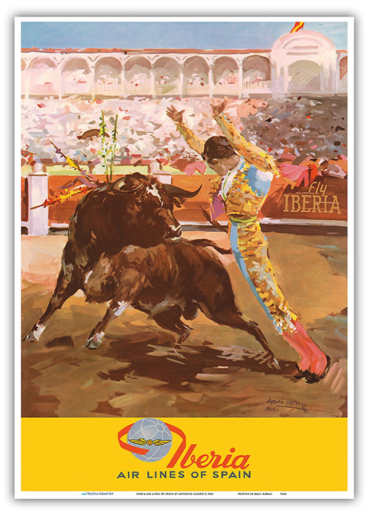 Matador Bull Fighting - Iberia Air Lines of Spain - Vintage Travel ...