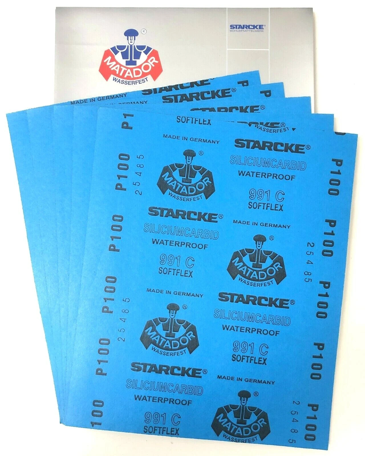 Matador Waterproof Abrasive Wet Dry Sandpaper 5 Sheets 100 Grit 9" X 11 ...