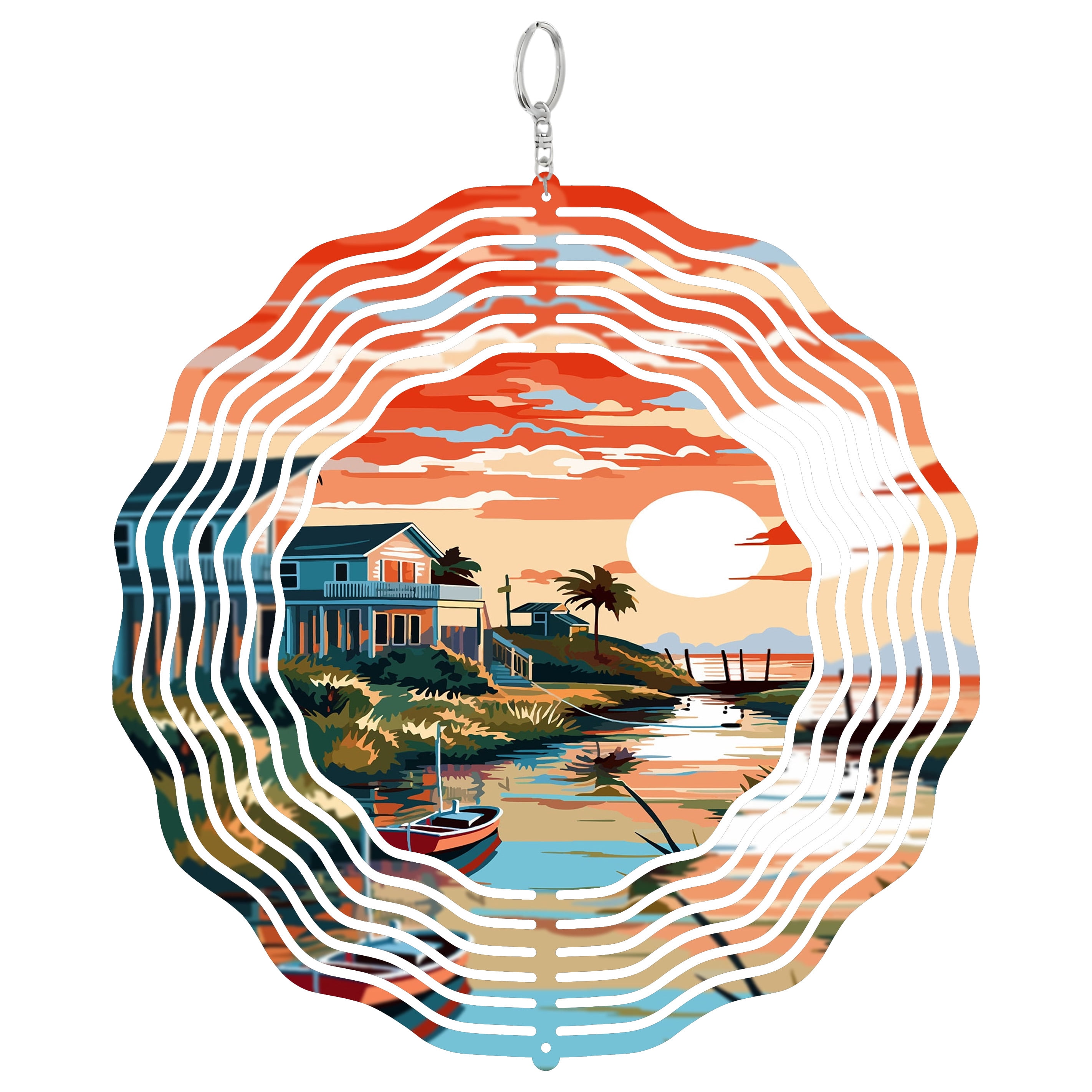 Matagorda Bay Texas Coast 3D Wind Spinner Metal Kinetic Hanging Decor ...