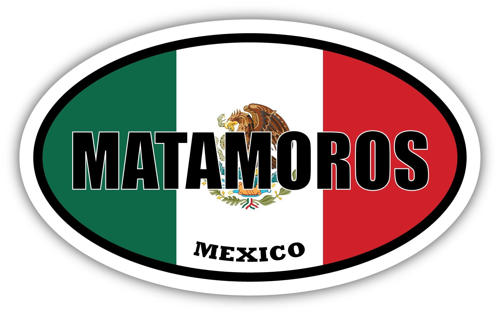 Matamoros Mexico Flag Oval Decal Vinyl Bumper Sticker 3x5 inches ...