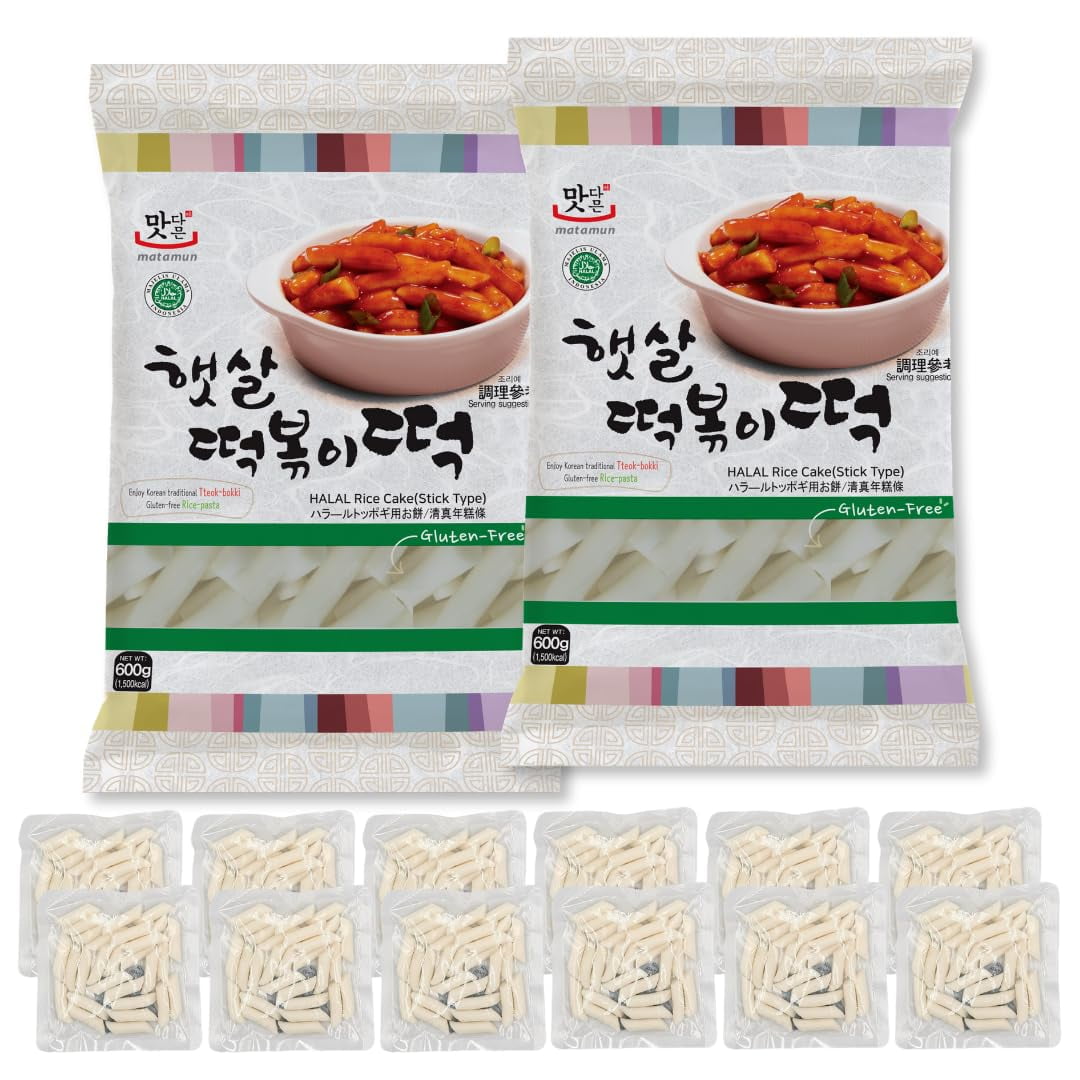 Matamun Korean Rice Cakes Tteokbokki MDA05 Stick - 2 Packs, Includes 12 ...