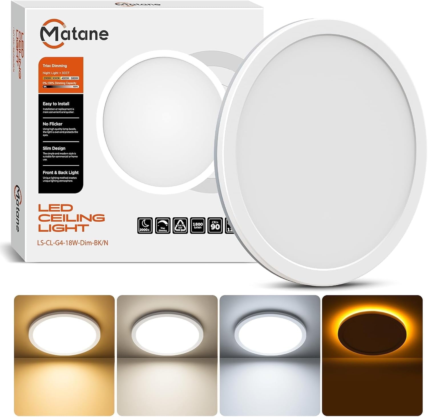 Matane 8.7'' LED Flush Mount Ceiling Light Fixture with Night Light ...