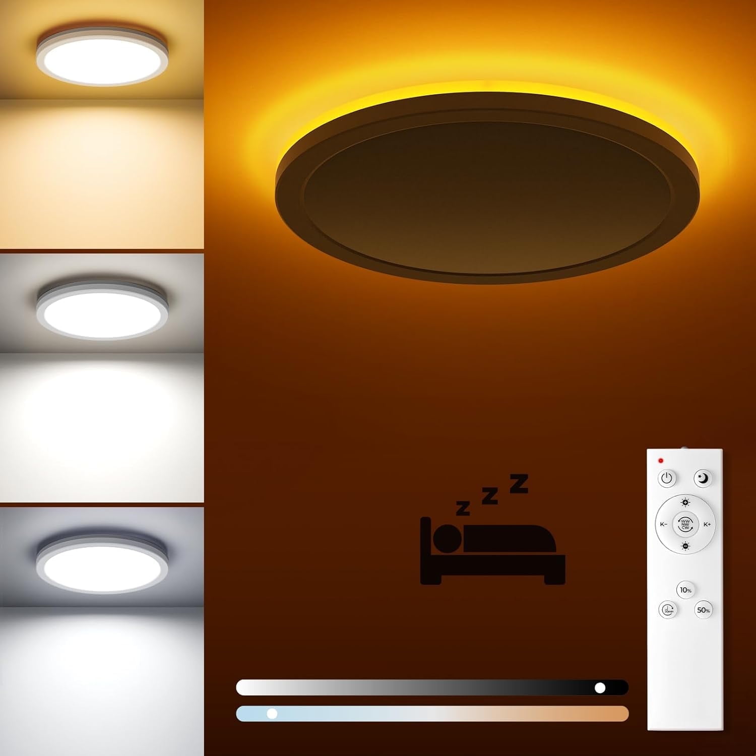 Matane 8.7'' LED Flush Mount Ceiling Light Dimmable Remote Control ...