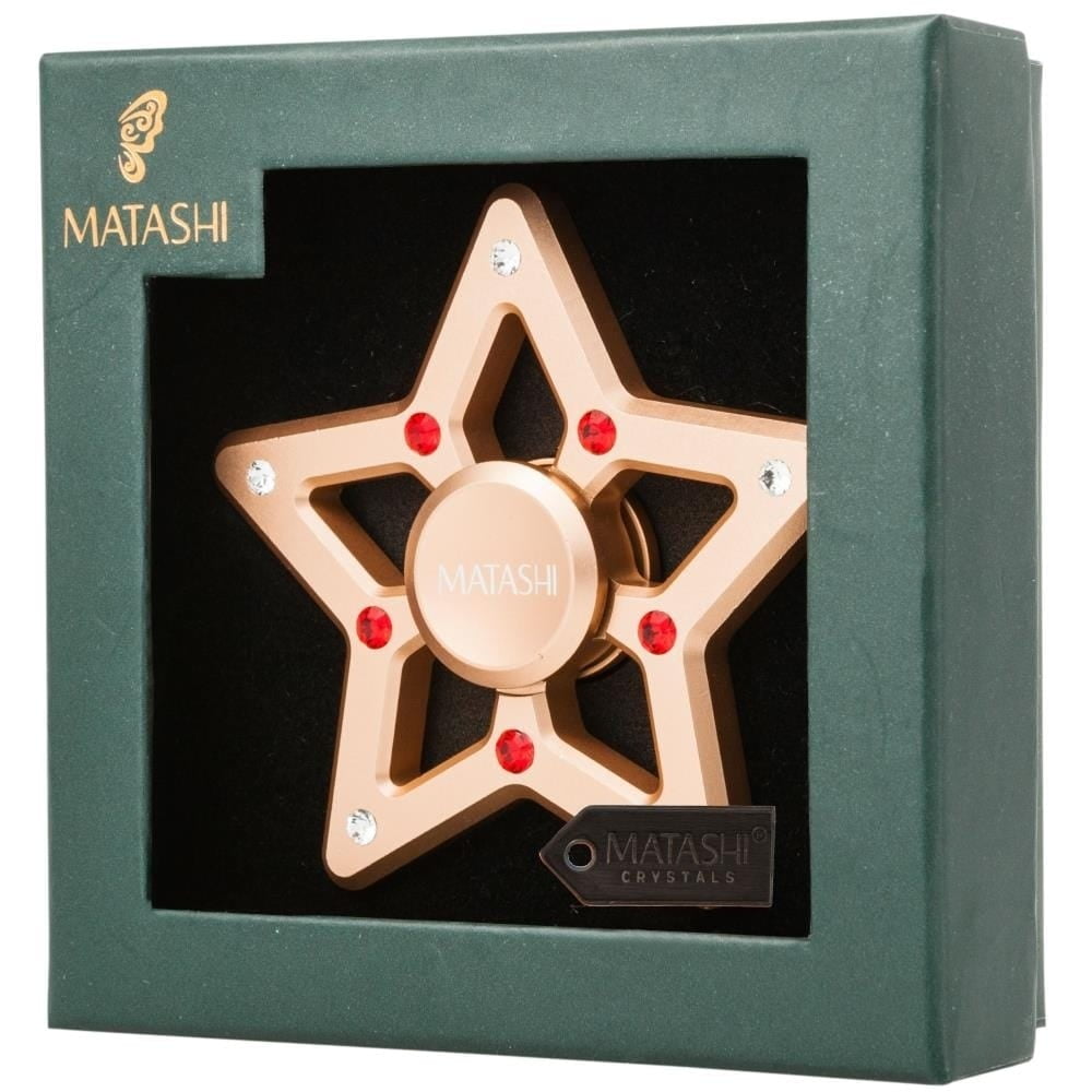 Matashi 2.5" Plated Star Spinner Christmas Ornament w/ Crystals rose gold plated - Walmart.com