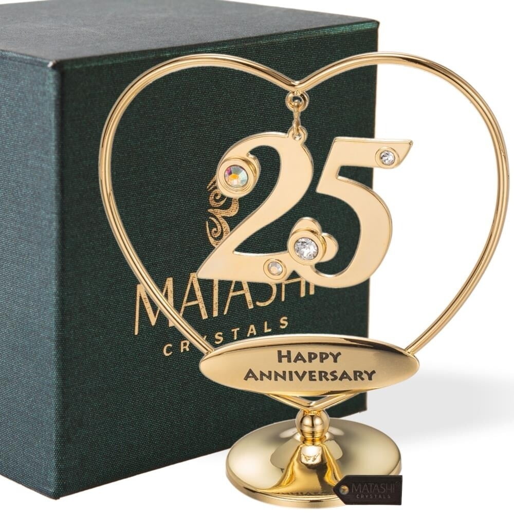 Matashi Home Decorative Tabletop Showpiece 24K Gold Plated 25th Happy ...