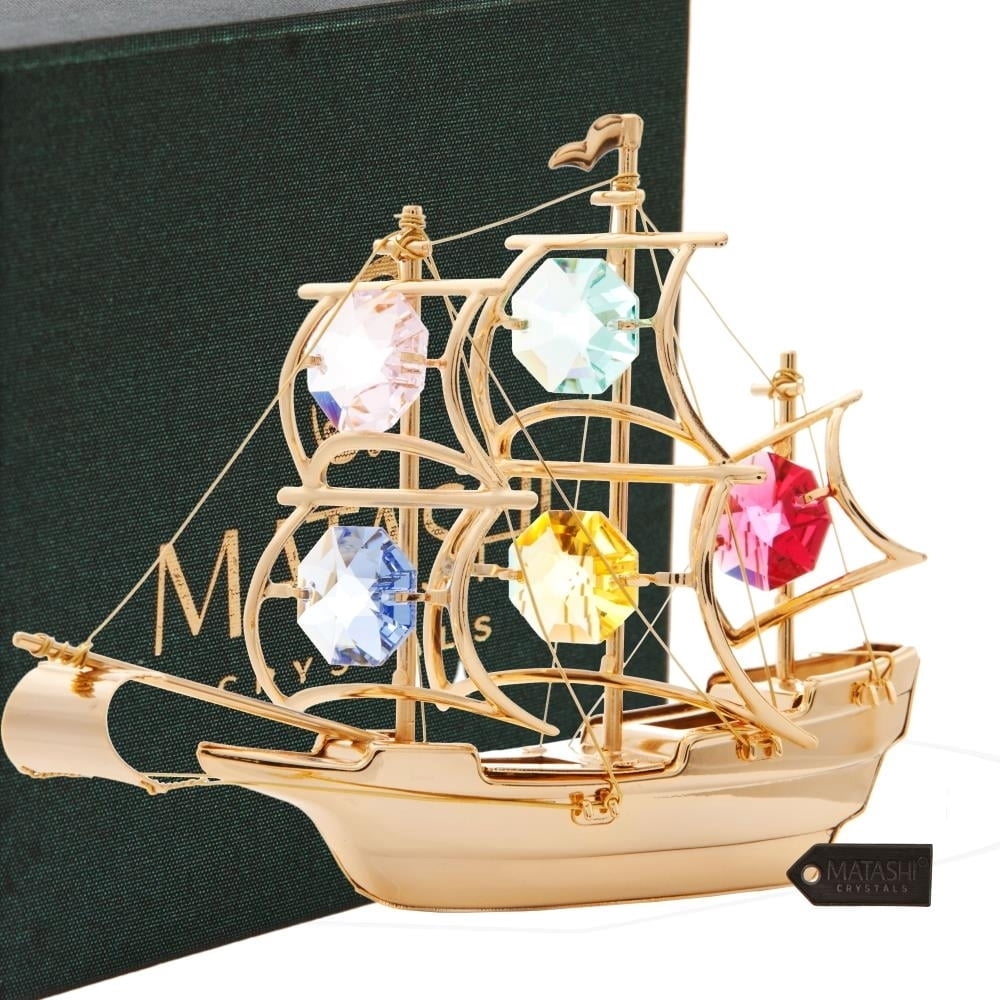 Matashi Home Decorative Tabletop Showpiece 24K Gold Plated Crystal ...