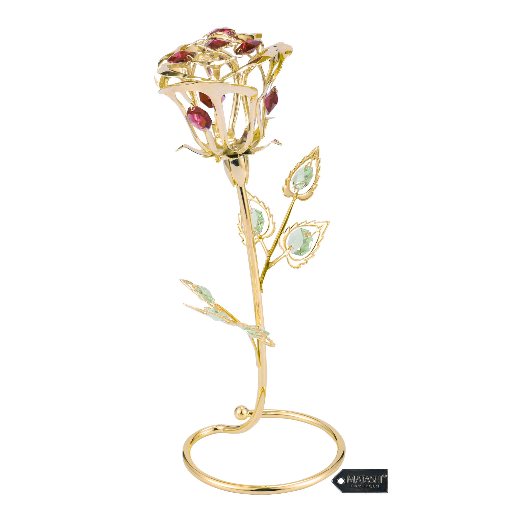 Matashi Multicolor Crystals 24K Gold Plated Rose Flower - Walmart.com