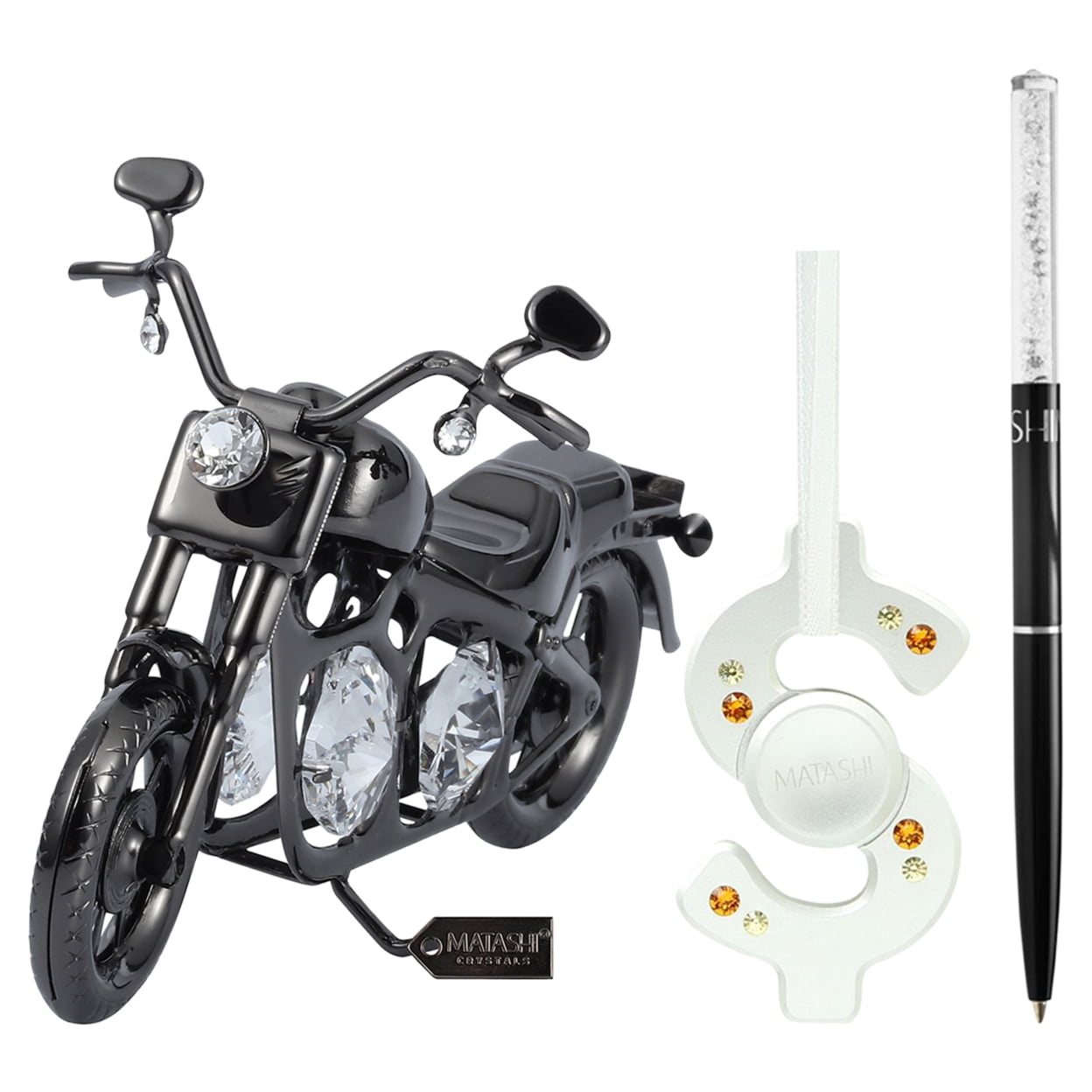 Matashi Black Chrome Plated Stylish Ballpoint Pen with Gunmetal Grey ...