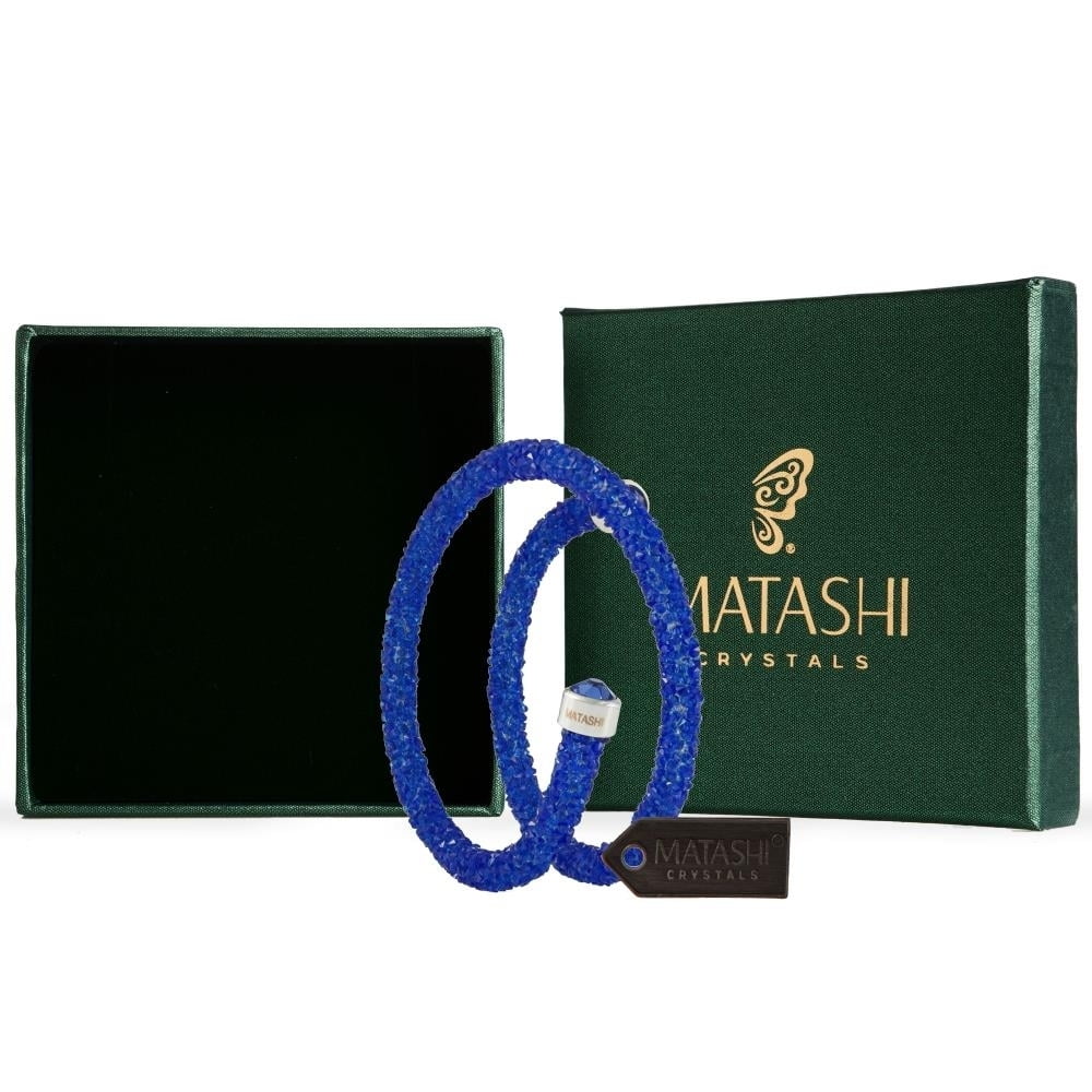 Matashi Blue Glittery Wrap Around Luxurious Crystal Bracelet - Walmart.com