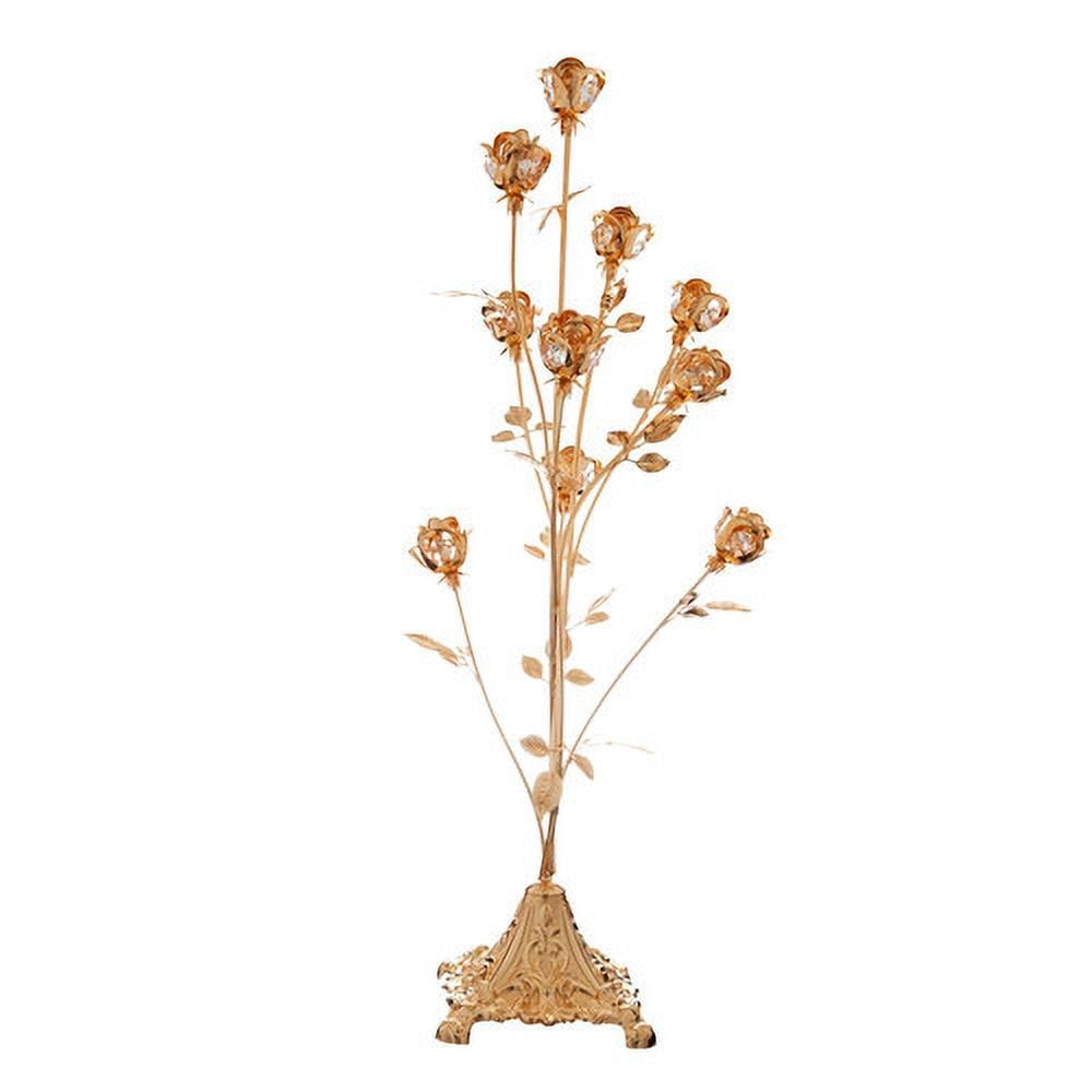 Matashi Crystal 24K Gold Plated Crystal Studded 10 Piece Rose Sculpture ...