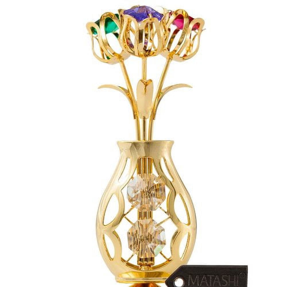 Matashi Crystal Flowers Bouquet and Vase Sculpture - Walmart.com