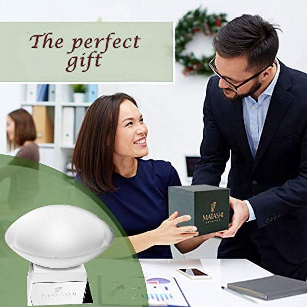 Matashi Crystal Paperweight for Desk with Etched Football Ornament and ...