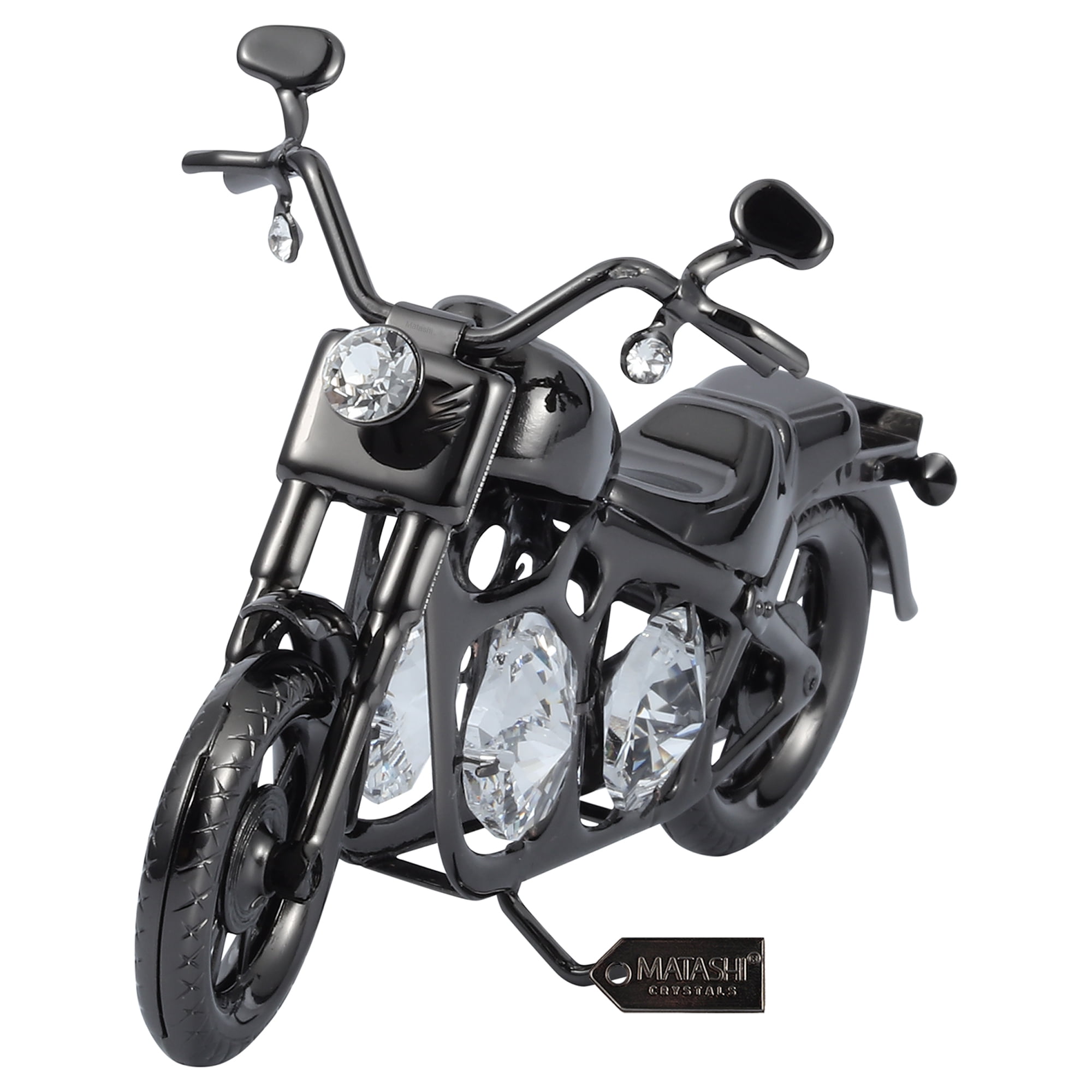 Matashi Gunmetal Grey Crystal Studded Motorcycle Tabletop Showpiece for ...