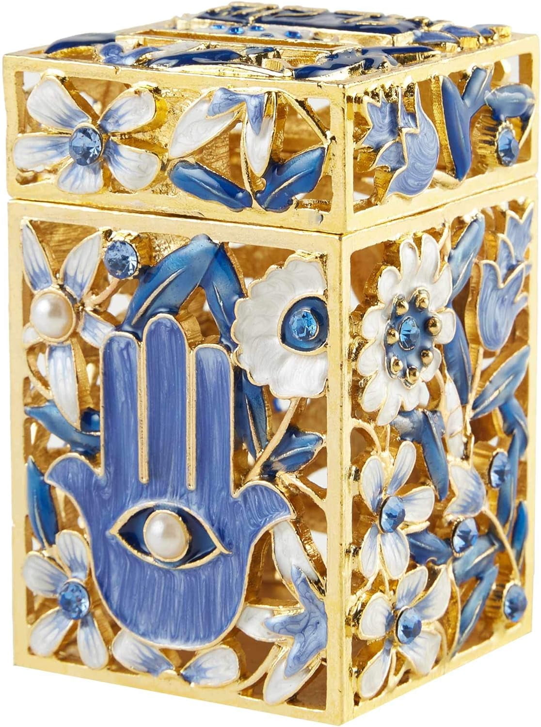 Matashi Hand Painted Enamel Tzedakah Charity - Treasure Box Keepsake ...