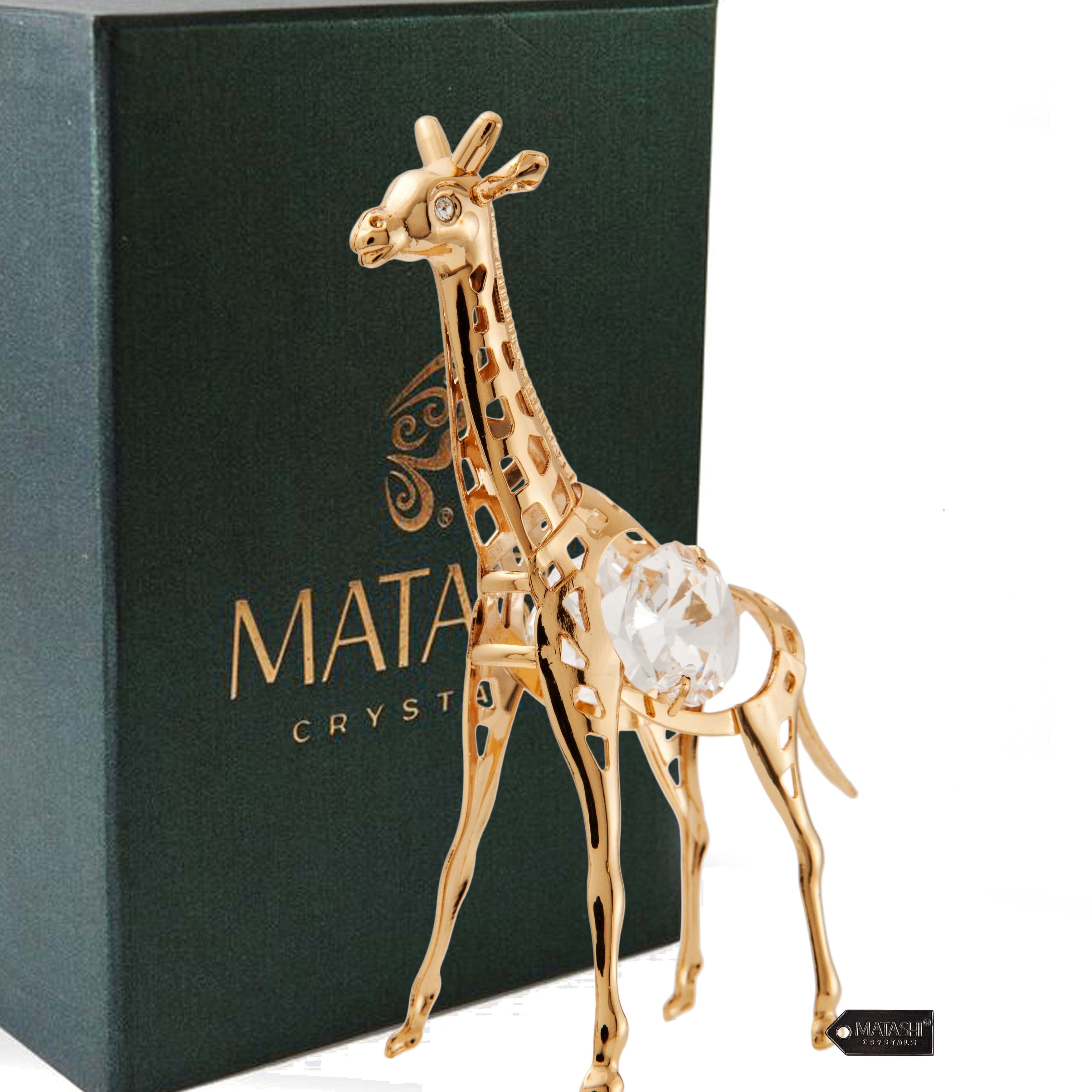 Matashi 24K Gold Plated Crystal Studded Gold Giraffe Ornament – Home ...