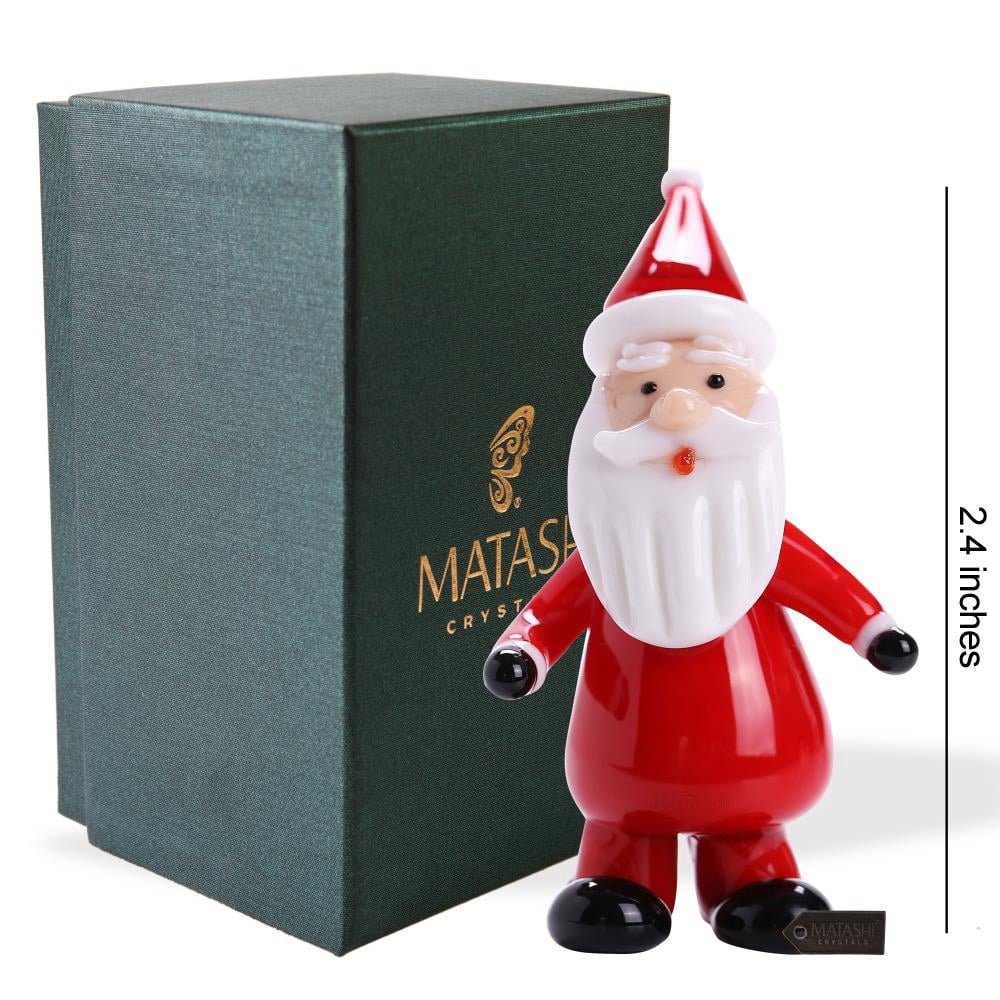 Matashi Murano Christmas Ornament Winter Decorative Glass Standing ...