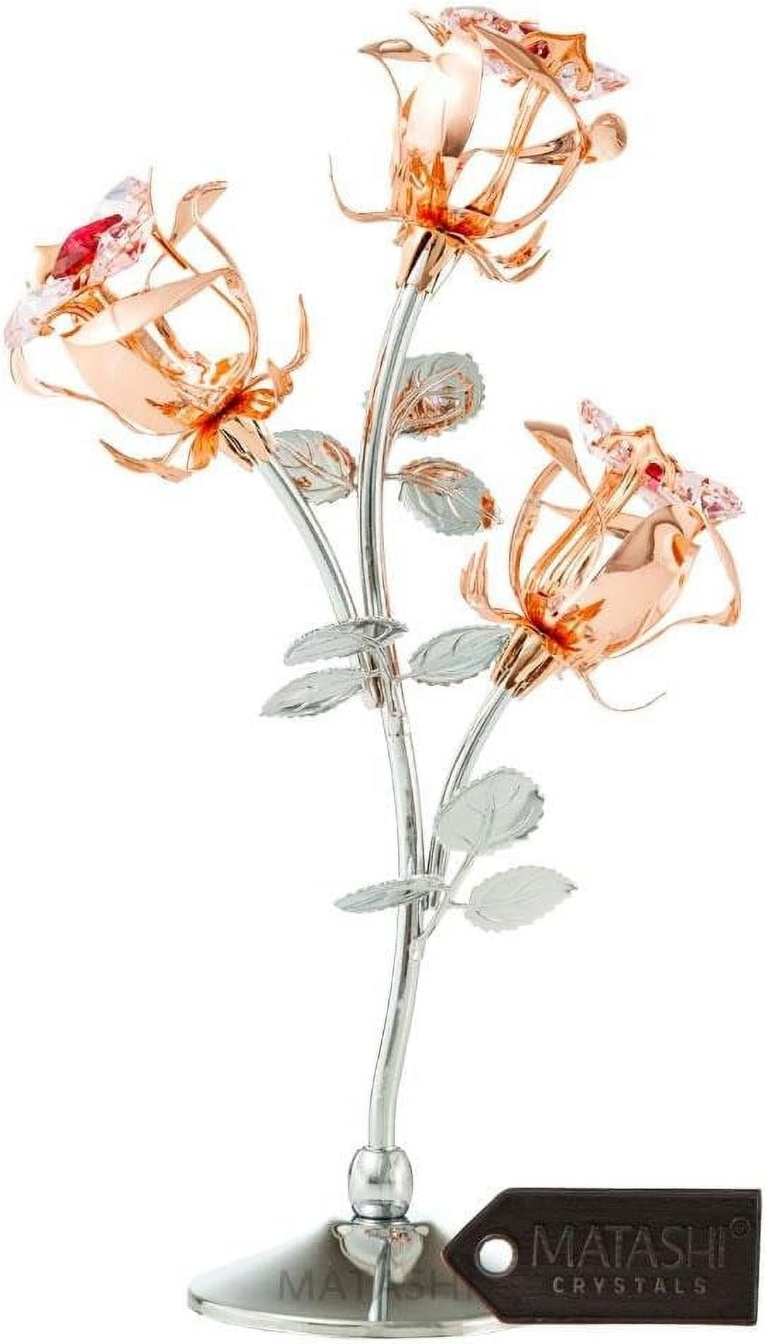 Matashi Rose Metal Flower Ornament Tabletop Home Décor Showpiece – Rose ...