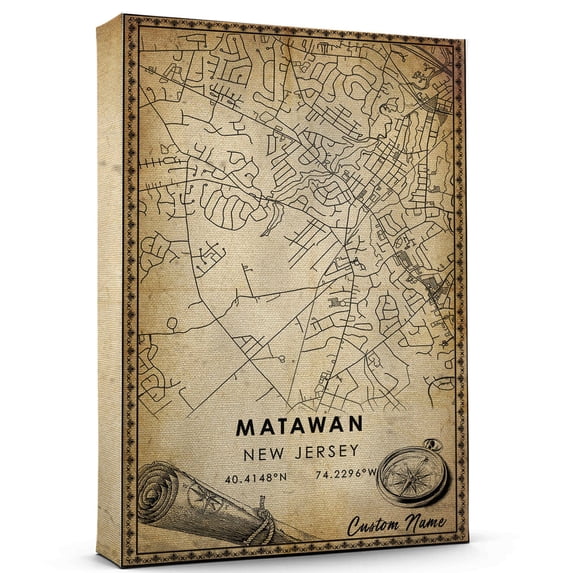 Matawan Map Poster, New Jersey Map Art Poster, Canvas, Matawan Map City ...