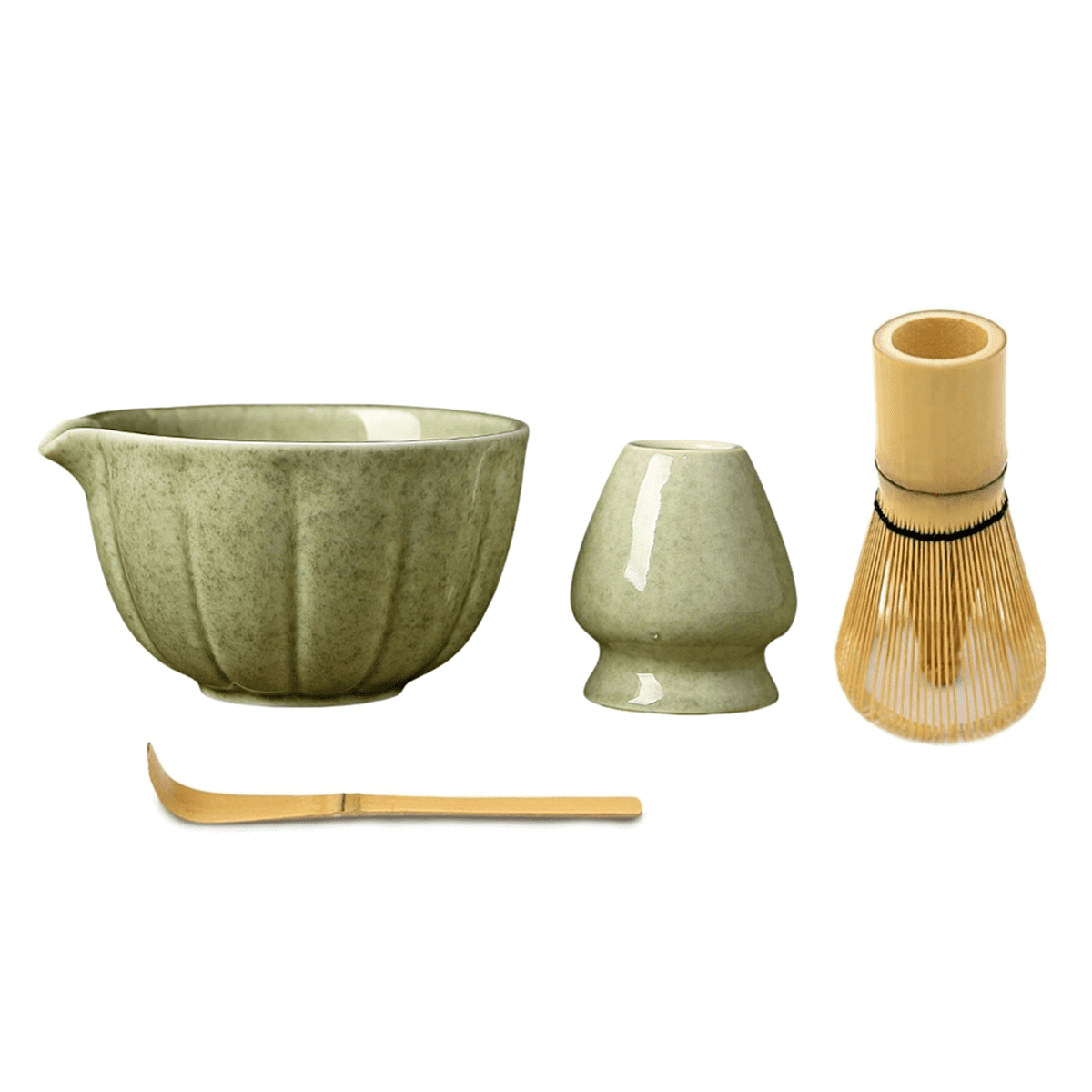 Match Bowl with Spout and Whisk, Matcha Scoop Matcha Chasen Holder- 4pc ...