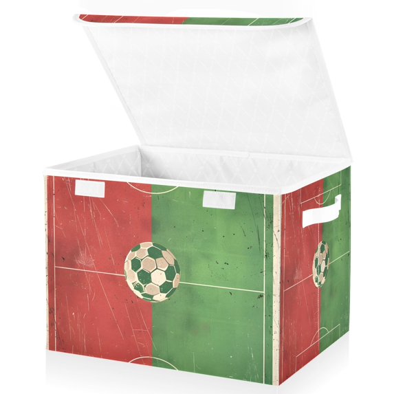 Match Football Storage Basket for Shelves Foldable Container Organizer ...
