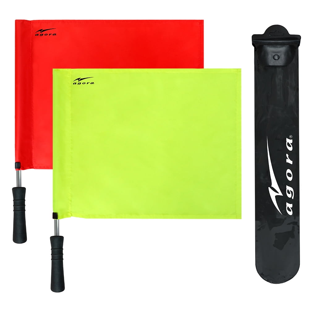 Match Line Regulation Soccer Referee Linesman Flags with Carrying Case ...