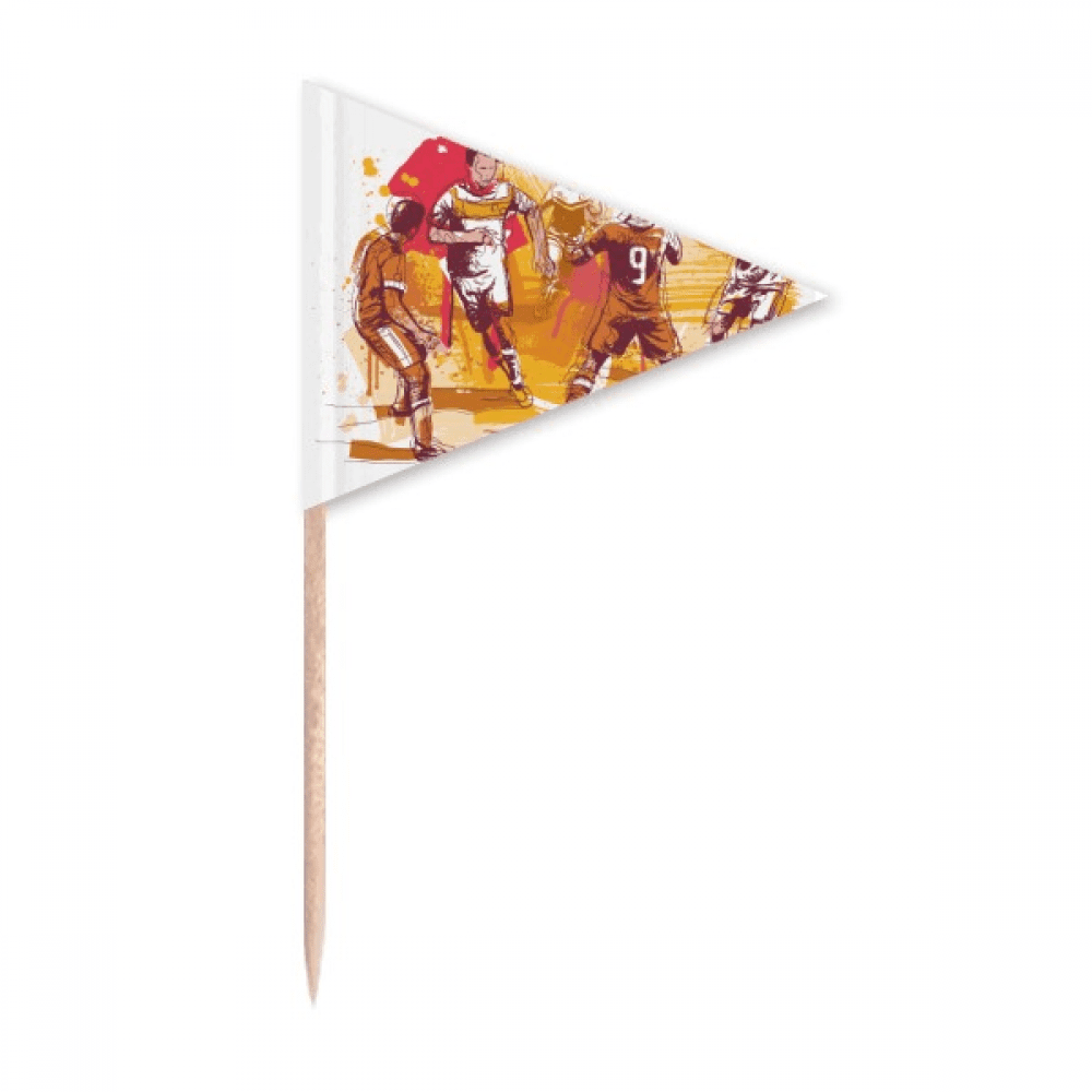 Match Soccer Football Sports Toothpick Triangle Cupcake Toppers Flag ...