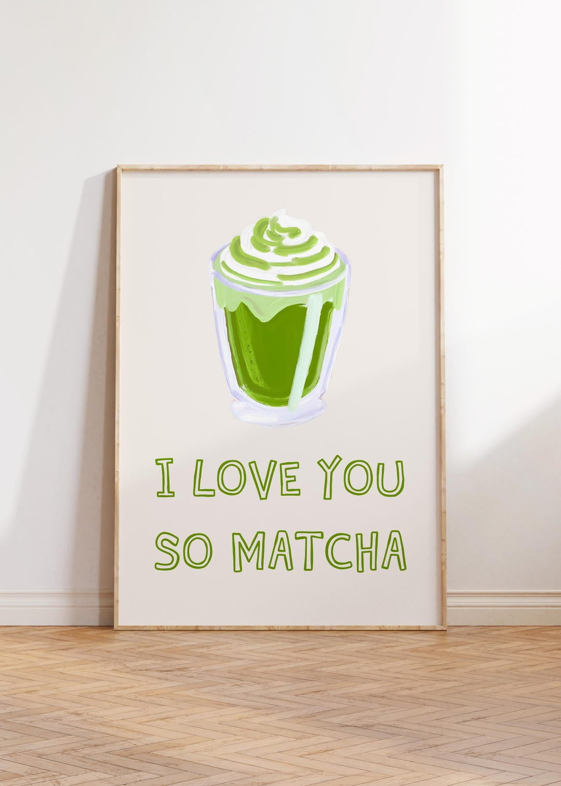 Matcha Art Print, I Love You So Matcha Poster, Matcha Lover Gift ...