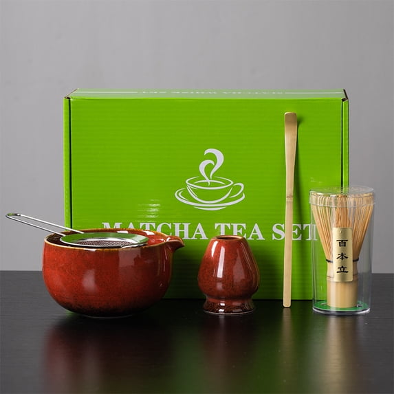 Matcha Bowl Set (Includes Bowl, Rest, Tea Whisk, Chasaku & Tea Spoon) 1 ...