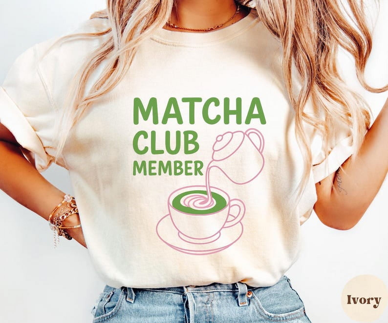 Matcha Club Member T-Shirt, Matcha Lover Tee, Matcha T-Shirt, Green Tea ...