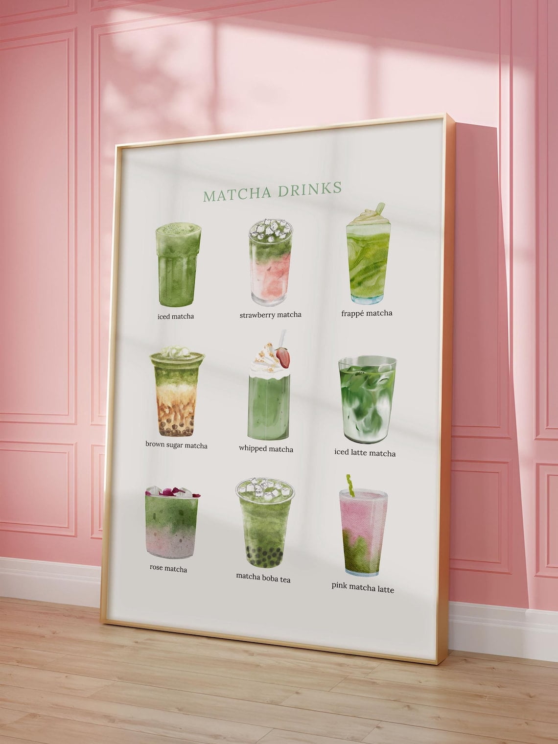 Matcha Drinks Print, Iced Matha Latte Lover, Ceremonial Matcha Mornings ...