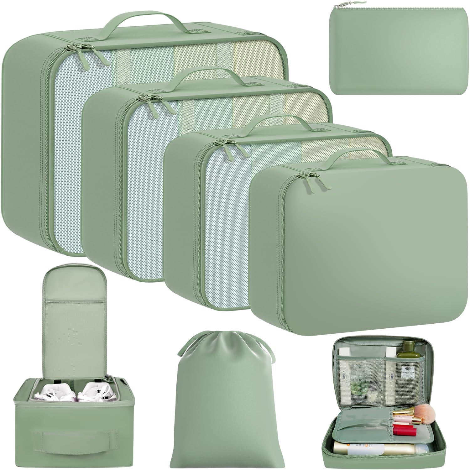 Matcha Green 8 Set Travel Luggage Packing Cubes - Walmart.com