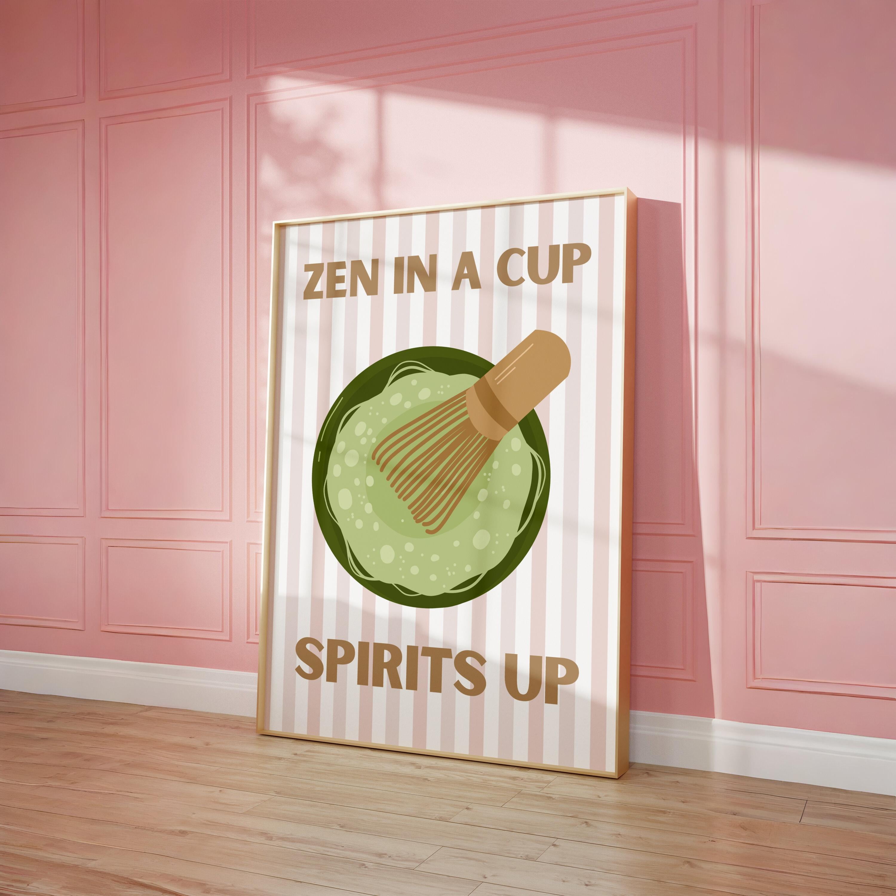 Matcha Green Tea Print – Coffee Bar Decor, Zen Kitchen Wall Art, Dorm ...