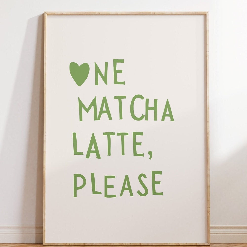 Matcha Latte Print Cute Kitchen Wall Art Matcha Poster Aesthetic ...