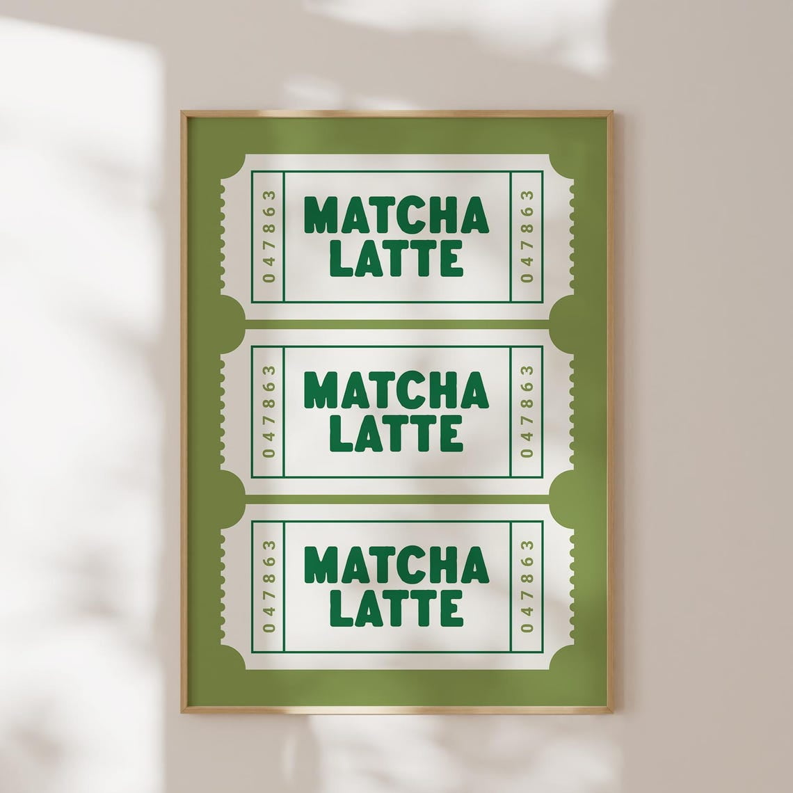 Matcha Latte Print, Kitchen Ticket Print, Coffee Bar Decor, Matcha ...