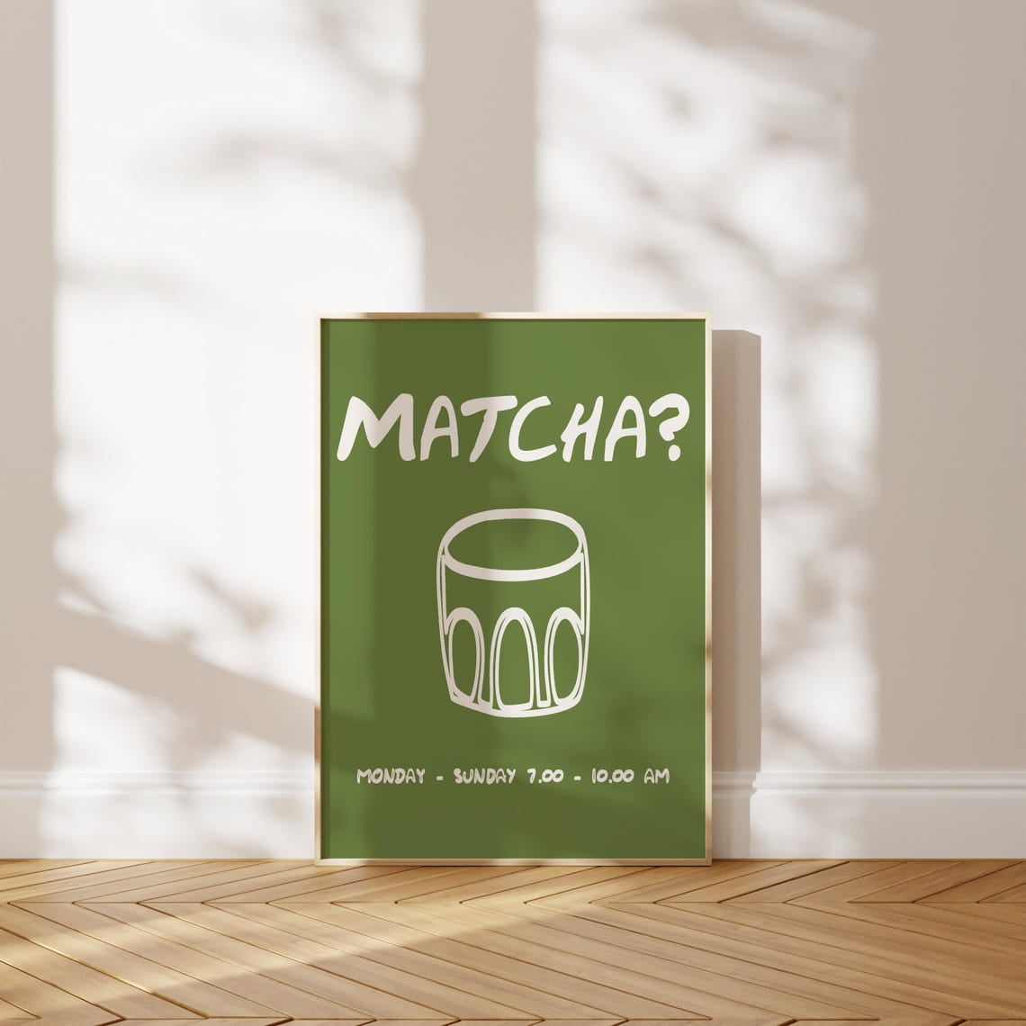 Matcha Latte Print Minimalist Green Tea Kitchen Cafe Print Abstract ...
