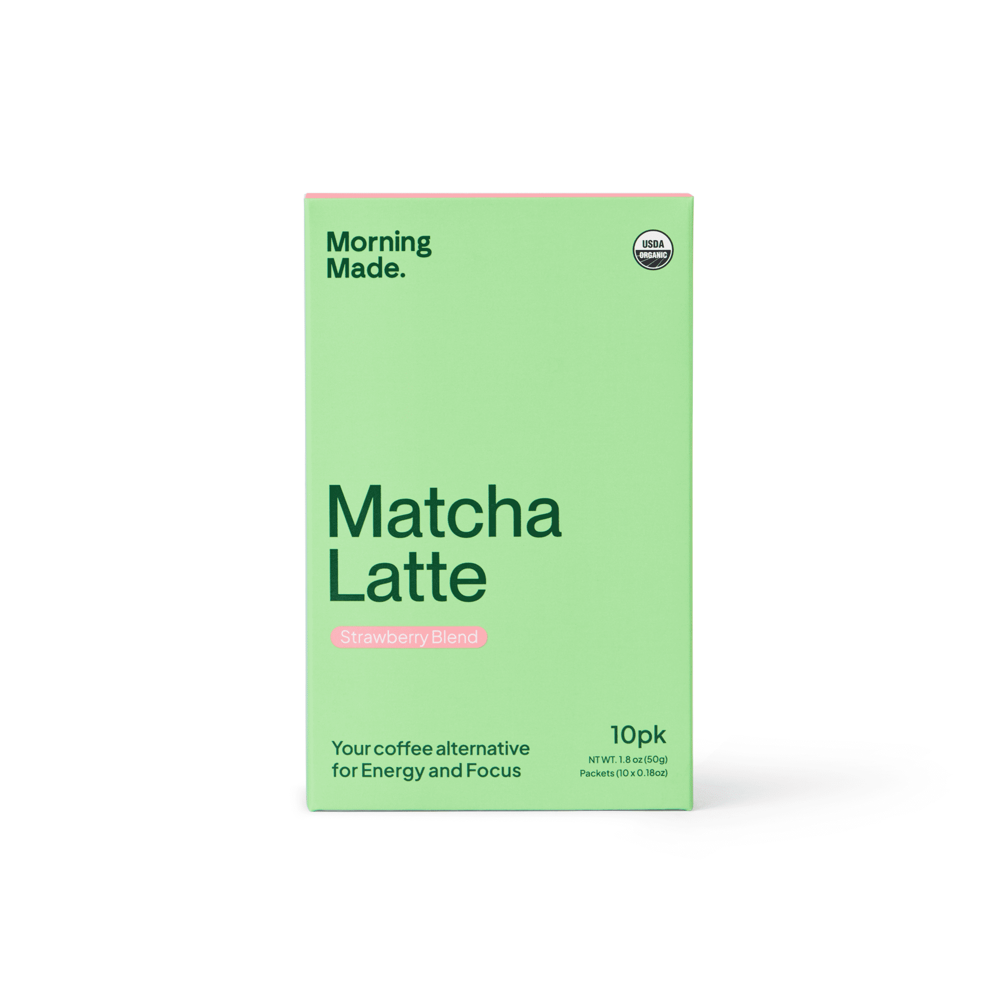 Morning Made Matcha Latte, Strawberry Blend, Ceremonial Grade Organic ...