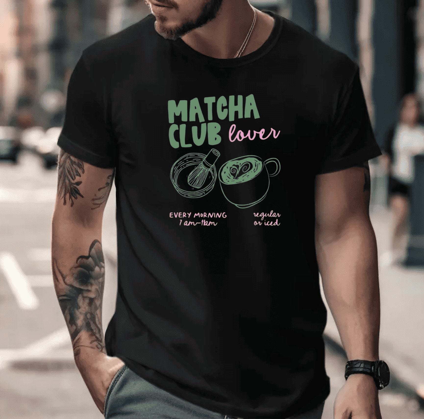 Matcha Lovers Club Green Tea Enthusiast Gift Graphic Outfit Unisex T ...