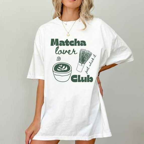 Matcha Lovers Club T1EE, Matcha Morning S1ocial Club, C1Afe Aesthetic ...