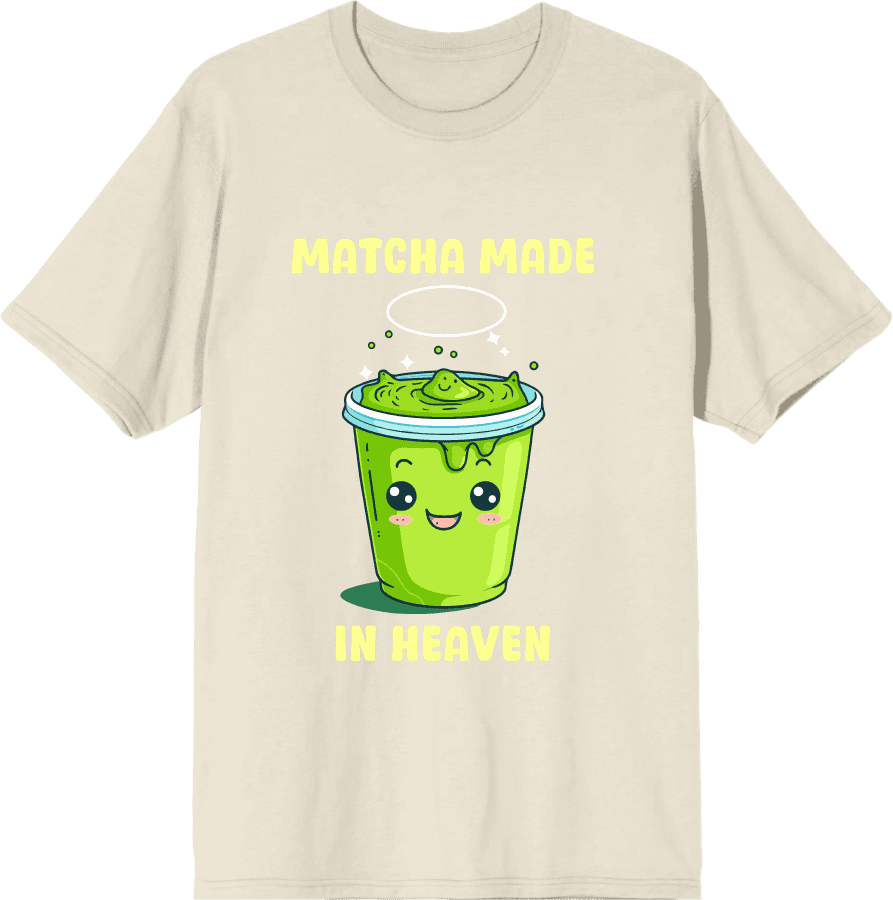 Matcha Made In Heaven Matcha Drink Adult Natural Crew Neck Short Sleeve ...