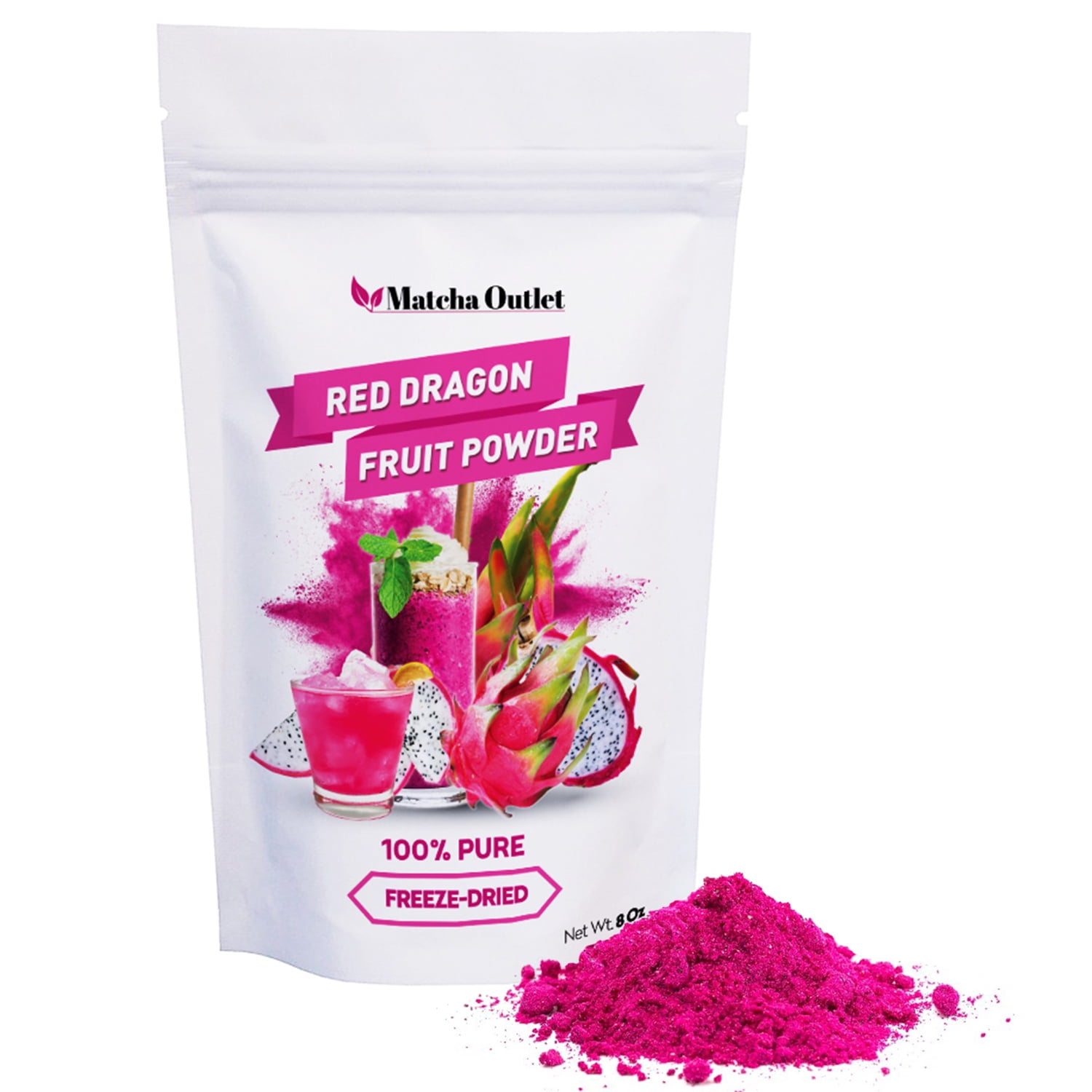 Matcha Outlet Dragon Fruit Powder Freeze-dried 8 oz - Walmart.com