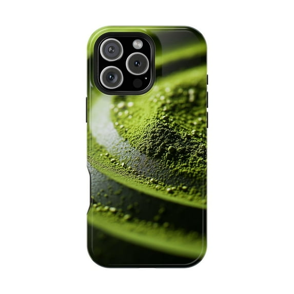 Matcha Powder Circular Tea Grain Texture Design Phone Case with iPhone ...