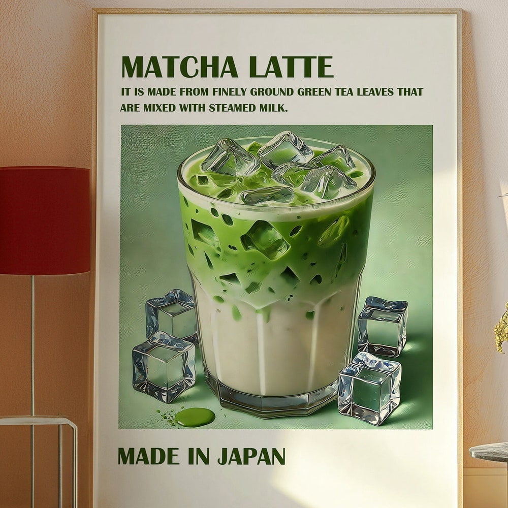 Matcha Print, Matcha Latte Art Print, Matcha Latte Poster, Japanese Tea ...