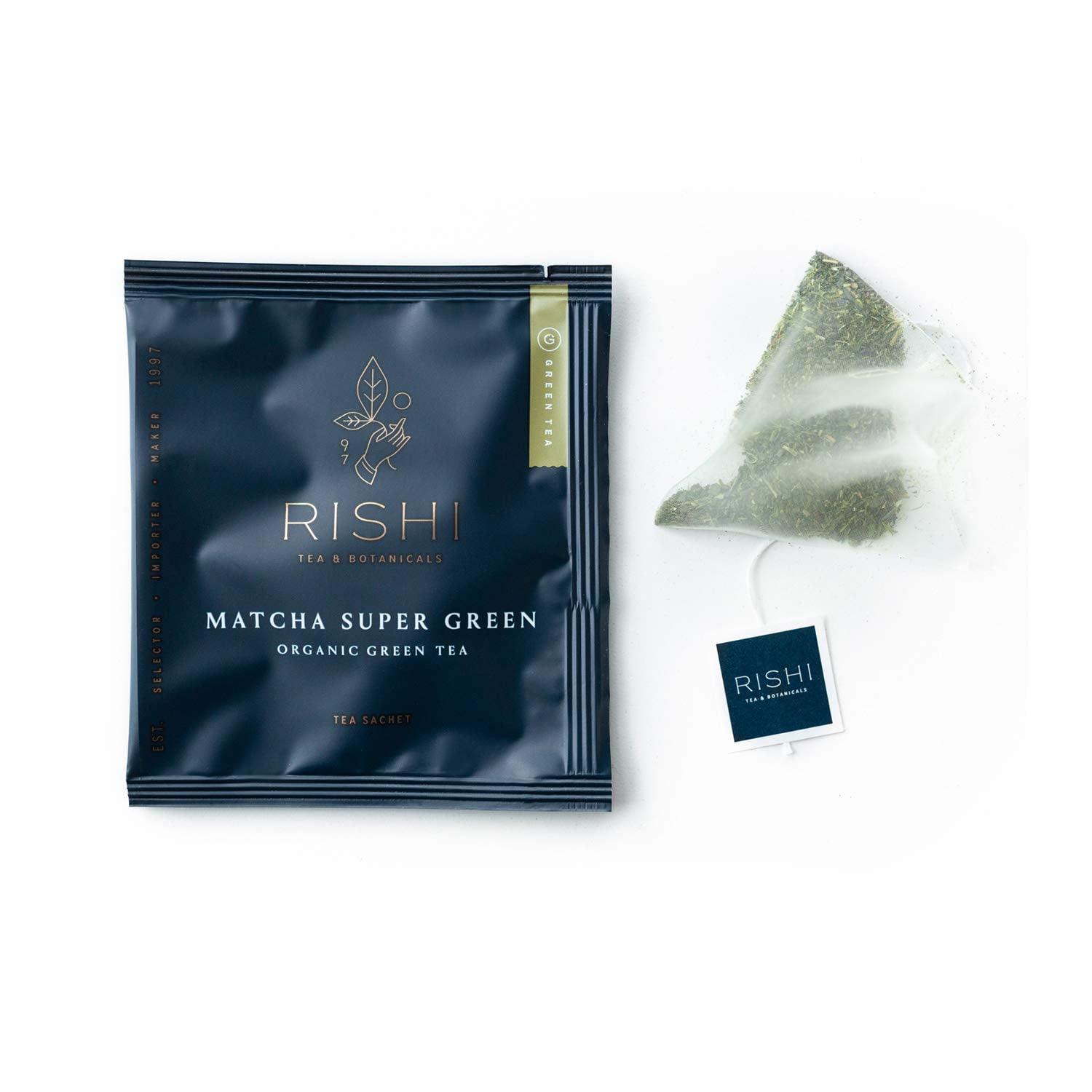 Matcha Super Green Tea - Organic, Caffeinated Sachet Tea Bags, Umami ...