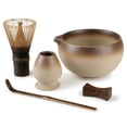 Matcha Whisk Set 5-piece Kit With Ceramic Bowl Scoop - Complete Tea For ...